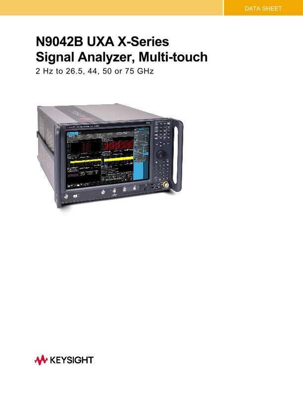 N9042B UXA X-Series Signal Analyzer, Multi-touch PDF Asset Page | Keysight